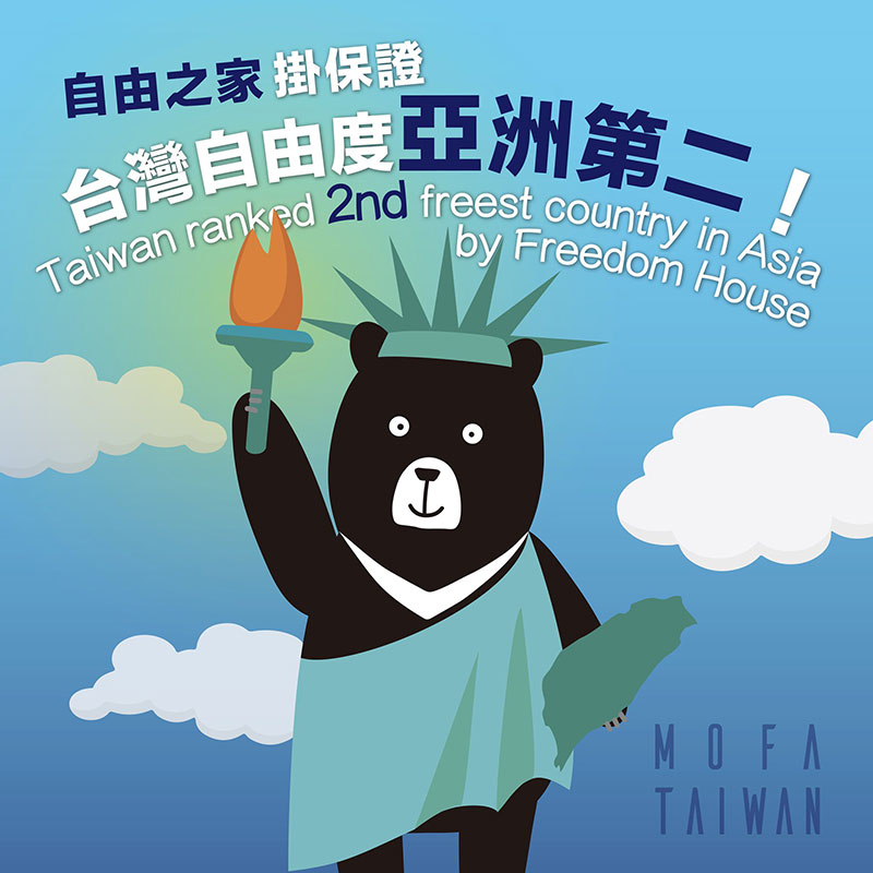 Freedom House rates Taiwan “free” for the 25th consecutive year - New ...